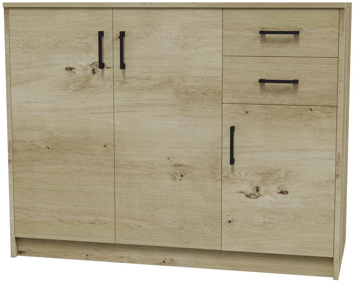 Alto komoda 3 vrata+2 fioke 109x35x85 cm artisan hrast