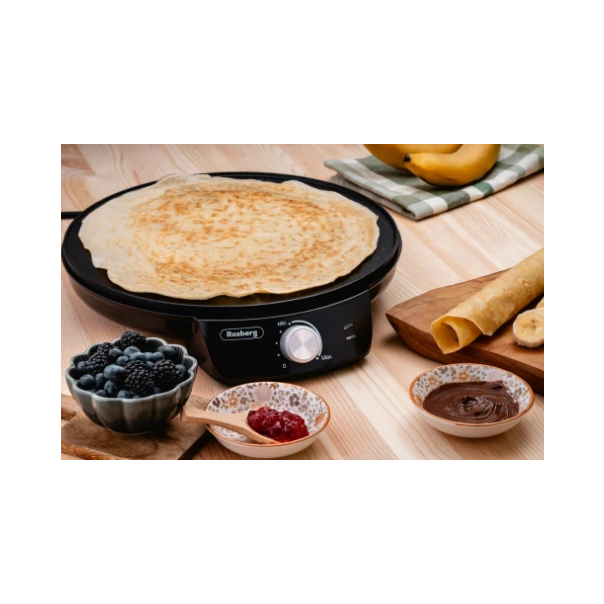 Rosberg aparat za palacinke R51323A 1200W,crna,indicator napajanja,nelepljiv premaz