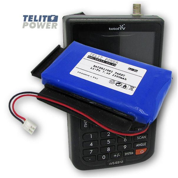 TELIT POWER Li‑Po baterija 7.4V 2300mAh za WS6912 Satlink TOTAL TV tragač signala