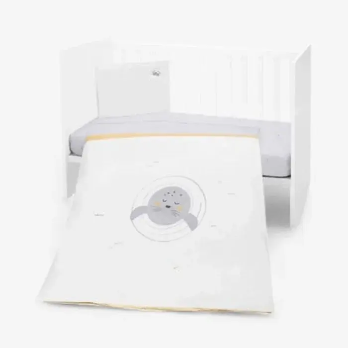 Kikka Boo Set posteljina za krevetac Seally Me KKB60135, 6/1, Beli