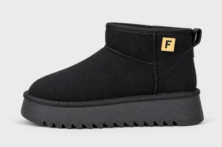 LH502632BLK - ŽENSKE UGG ČIZME SA TOPLOM KRZNENOM POSTAVOM I UKRASNIM DETALJEM