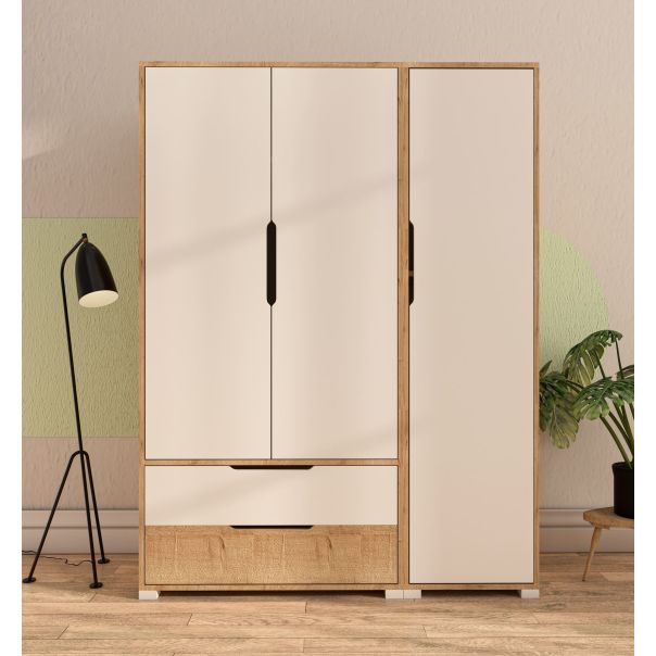 HANAH HOME Ormar Flora 137, bela/braon