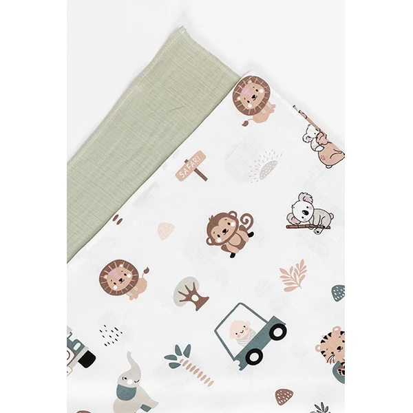 Set pelena 2 komada muslin 80x80cm safari