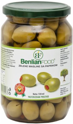 MASLINE ZELENE SA PAPRIKOM BENLIAN FOOD 700G