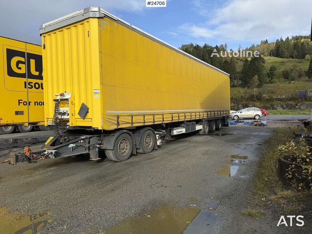 Krone 3 akslet gardintralle m/ 20212 akslet krone dolly modulsett prikolica sa kliznom ceradom