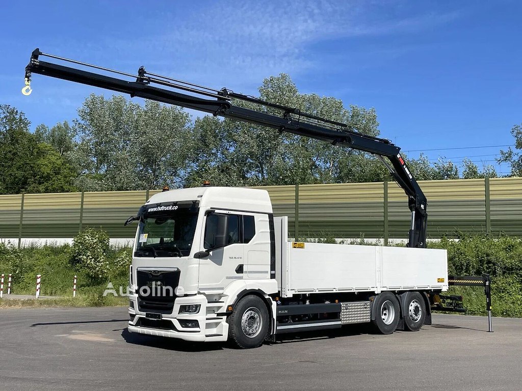Novi MAN TGS 26.520 MAN TGS 26.520 6X2-4 LL CC Euro 6e - Kran Hiab X Hidu kamion s ravnom platformom