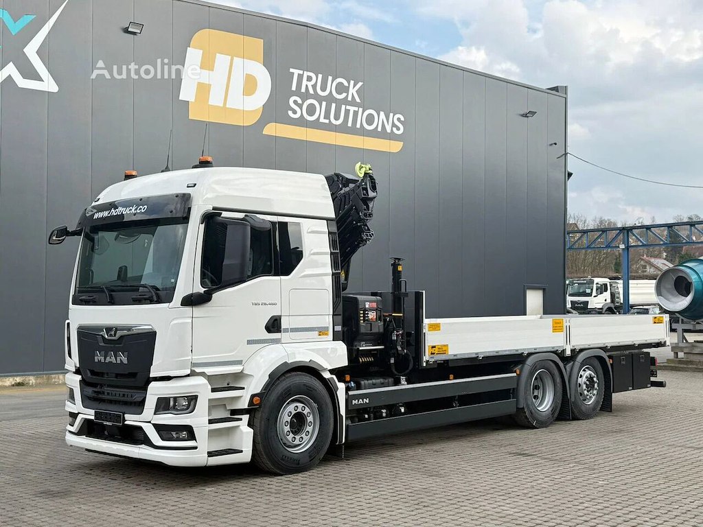 Novi MAN TGS 26.520 MAN TGS 26.520 LL 6x2 Hiab 228-6 Kran kamion s ravnom platformom