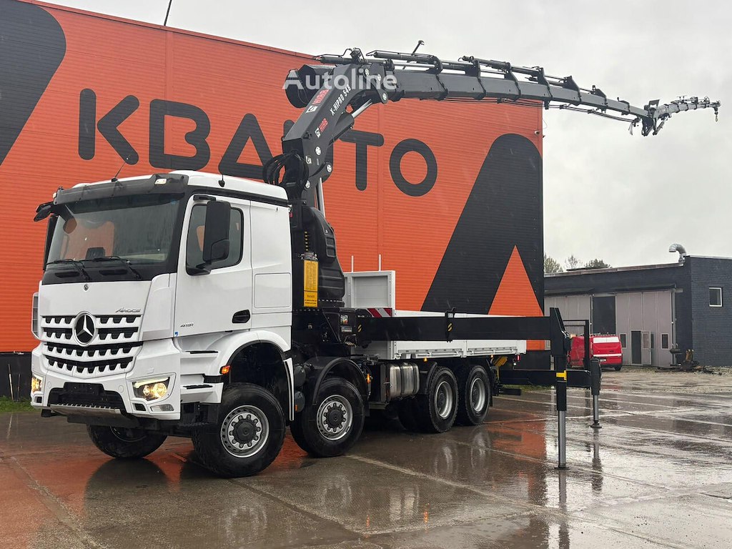 Novi Mercedes-Benz Arocs 4151 8x8 HIAB 548E-8 + JIB + WINCH / PLATFORM L=5222-6400 kamion s ravnom platformom