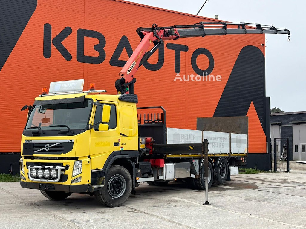 Volvo FM 420 6x2*4 Palfinger PK 18002 crane kamion s ravnom platformom