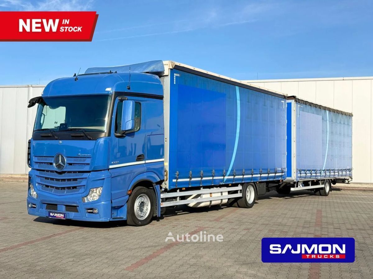 Mercedes-Benz ACTROS 1833 / ZESTAW TANDEM 120 M3 / PRZEJAZDOWY / 7,75 M + 7,75 kamion sa klizna zavesa cerada + prikolica sa kliznom ceradom