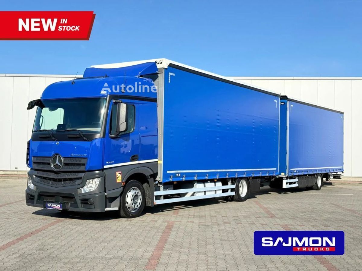 Mercedes-Benz ACTROS F 1840 / ZESTAW TANDEM 120 M3 / PRZEJAZDOWY / 7,75 M + 7 kamion sa klizna zavesa cerada + prikolica sa kliznom ceradom