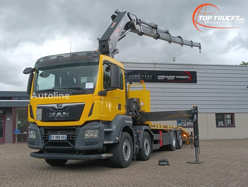 MAN TGS 35.500 8x2 - Hiab 37.7TM Crane, Machine transporter, Ramp tr šlep auto