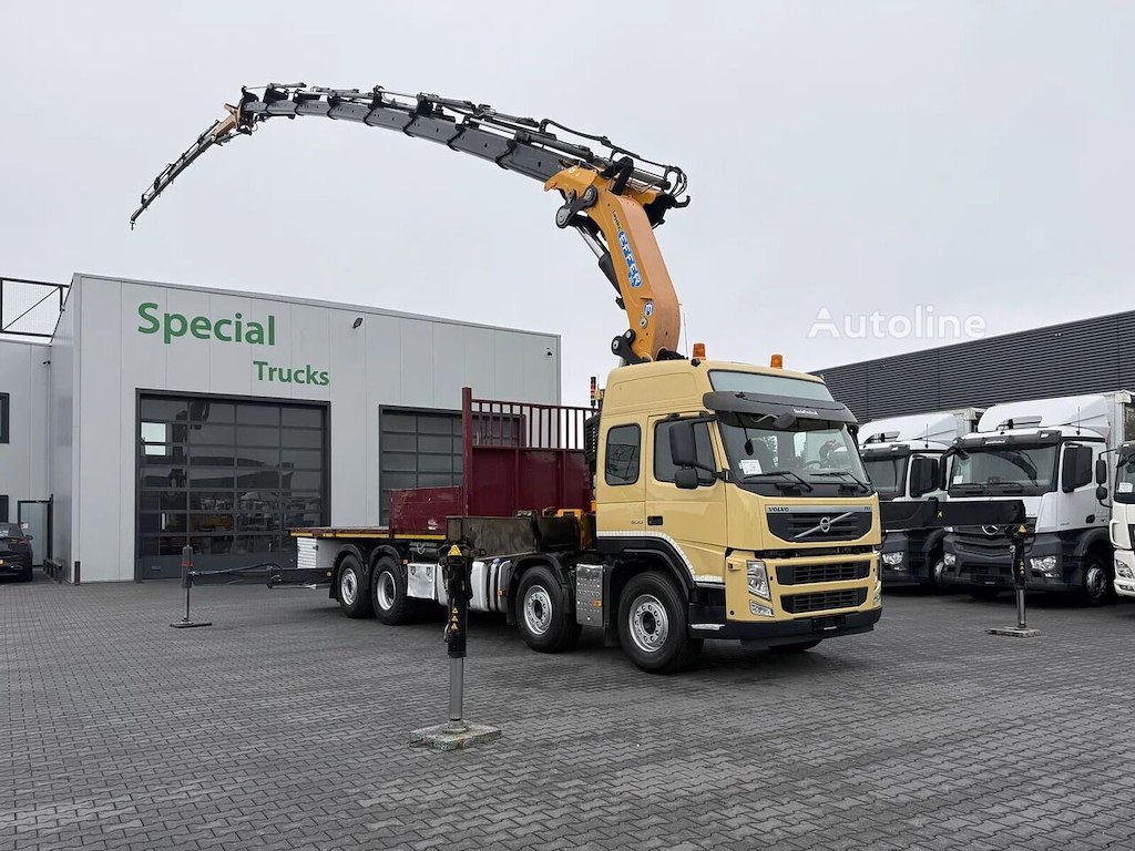 Volvo FM 500 8×2 met Effer 955/8S + Flyjib 6S / Winch / Crosstab / 38 kamion platforma