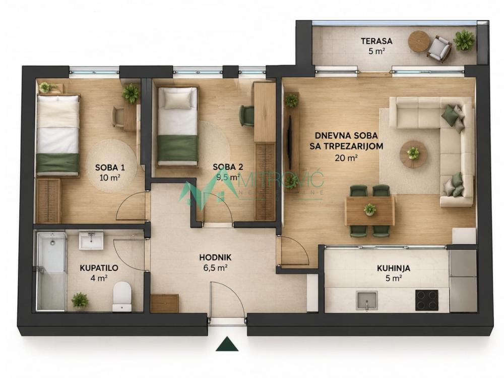 Trosoban stan na prodaju, 59m2, 164.080€
