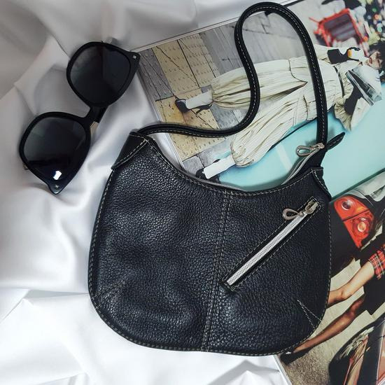Novo! Crna Kožna Mini Clutch Torbica