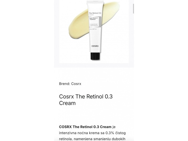 COSRX The Retinol 0.3 Cream - Novo - Original