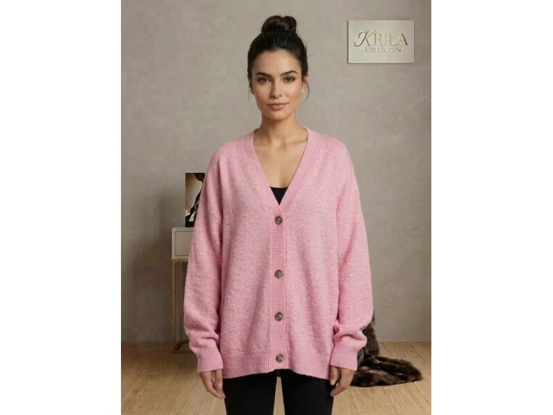 Dunnes, pastel pink cozy&chic cardigan,2XL(52-54), NOVO