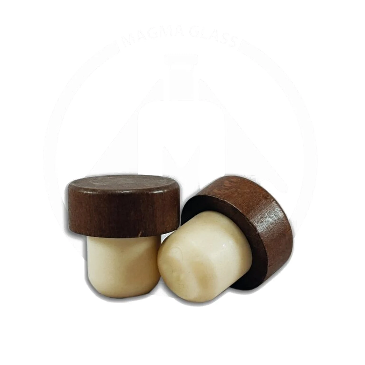 Sintetički čep sa braon drvenom glavom 22,5 mm