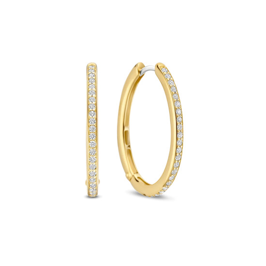 TI SENTO 7789ZY mindjuše alke Tennis Silver 925 Yellow Gold Plated Timeless Classics 25mm