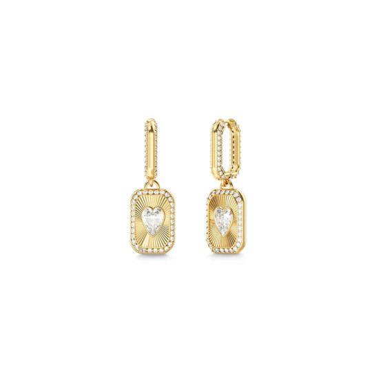 Guess Crystal Love JUBE06354JWYGT/U mindjuše Geometric Frame Crystal Heart Gold Tone Plated Stainless Steel 27mm