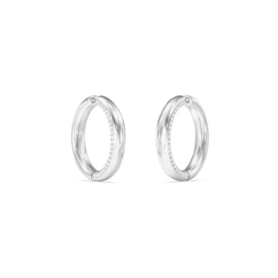 Guess Madison JUBE06427JWRHT/U minđuše alke Silver Tone Stainless Steel Everyday Elegance 25mm Minimal Sparkle