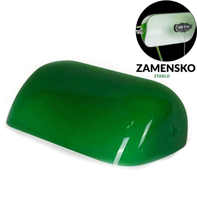 MEGGA, ZAMENSKO STAKLO ZA BANKER LAMPU - GREEN, 001913