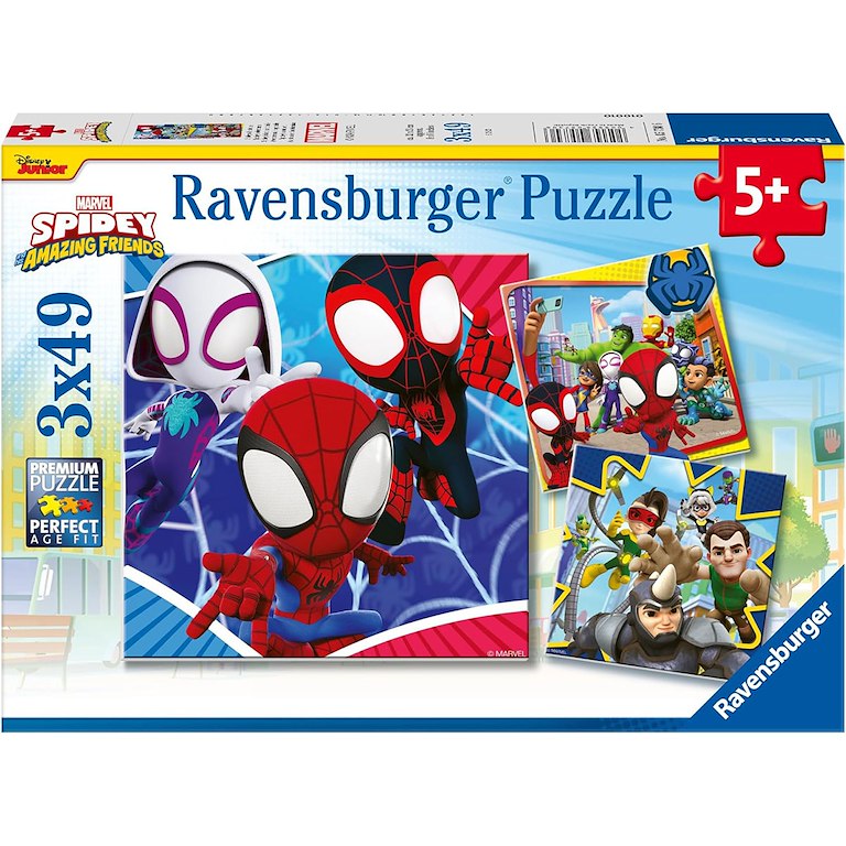 Ravensburger puzzle (slagalice) - 3 x 49pcs Spidey i njegovi prijatelji RA05730