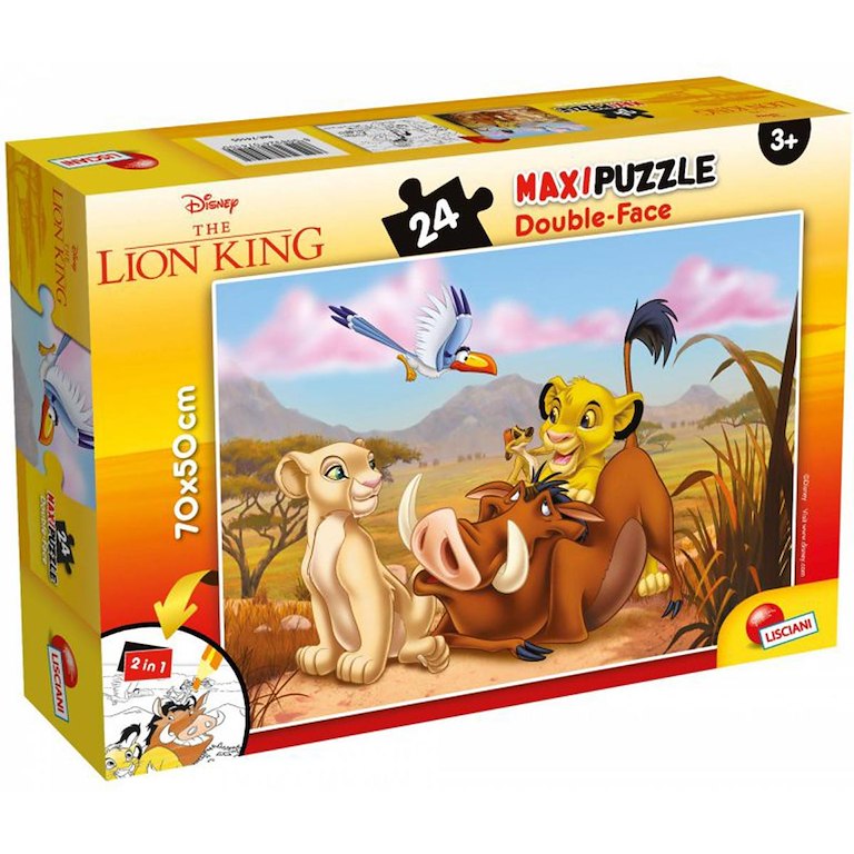 Slagalica Lisciani 24pcs Maxi Lion King 2u1 slozi I oboji 74105