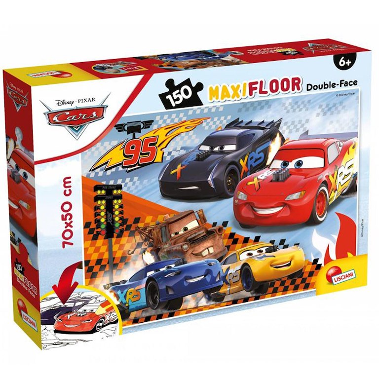 Slagalica Lisciani 150pcs Maxi Cars 2u1 slozi i oboji 91805