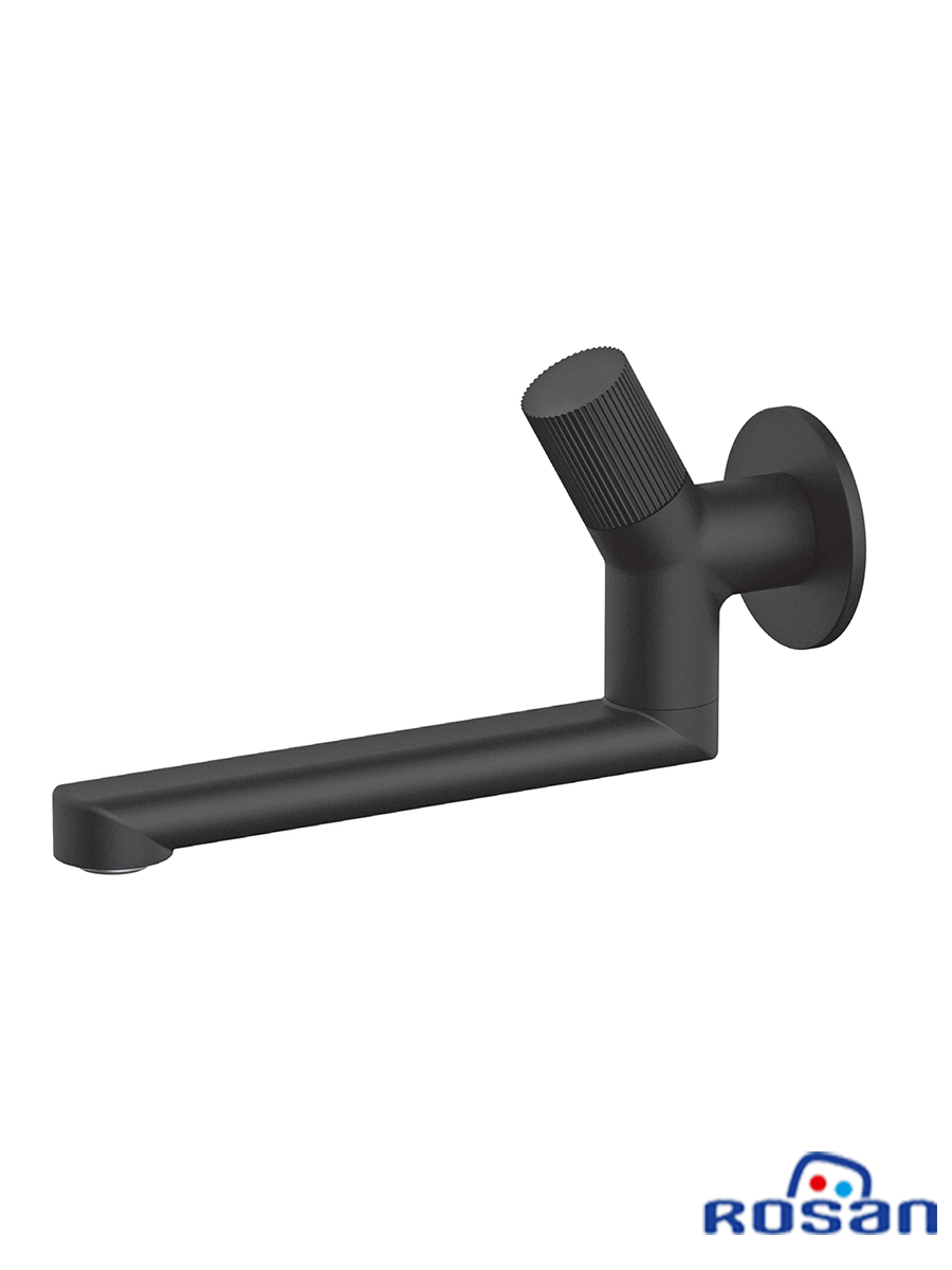 Zidna baterija za hladnu vodu – pokretni izliv 200mm S4 Black Rosan 452200B