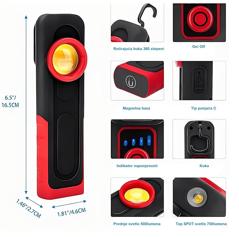 Prenosna COB LED radna lampa, inspekcijska
Prenosna COB LED radna lampa, inspekcijska