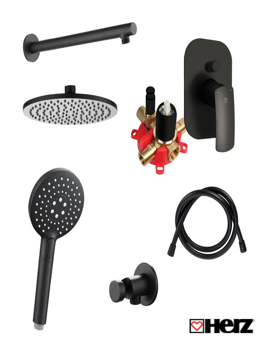 Ugradni set za tuš kadu Elit Duo e191B crni 00377B Herz