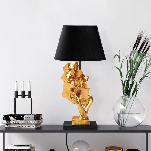 Opviq stona lampa FIGURA-15291, zlatna / crna
