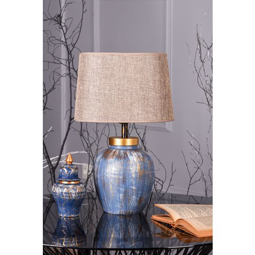 Opviq stona lampa TM167, visina 48 cm, plava / braon