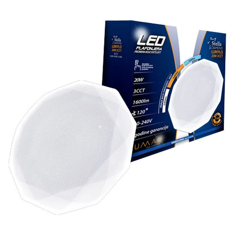 LED PLAFONJERA STELLA DIAMOND LUMPLO-20W 3CCT 1600 LM
