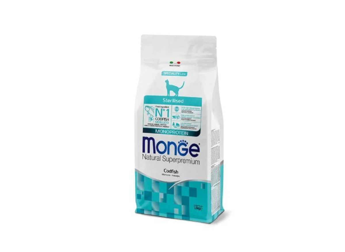 Monge Cat monoprotein hrana za sterilisane mačke (bakalar) 1,5kg