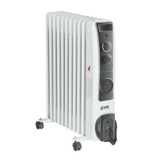 Radijator Vox uljani OH B59F11 , do 2500W, sa ventilatorom, točkići, bela boja