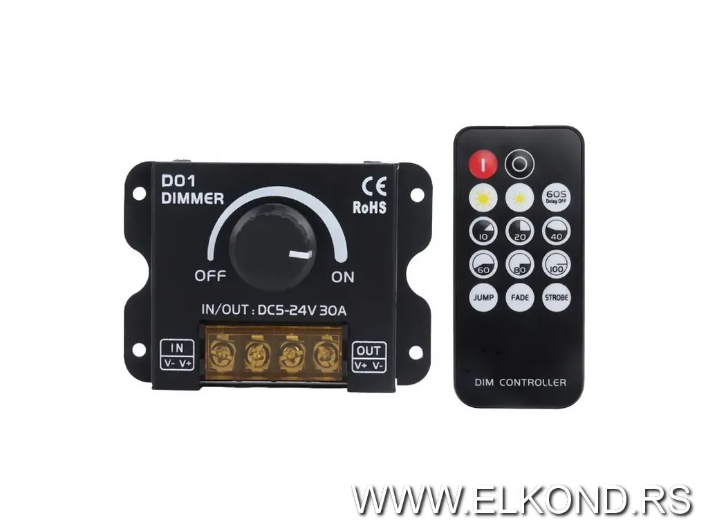 Dimer led trake sa dugmetom 360W 12V sa daljincem