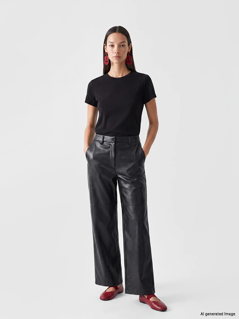 LCW EVERYDAY Regular Fit Ženske Pantalone Od Eko Kože