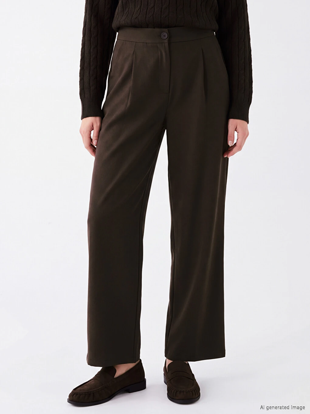 LCW Modest Loose Fit Ženske Pantalone Od Plisirane Tkanine