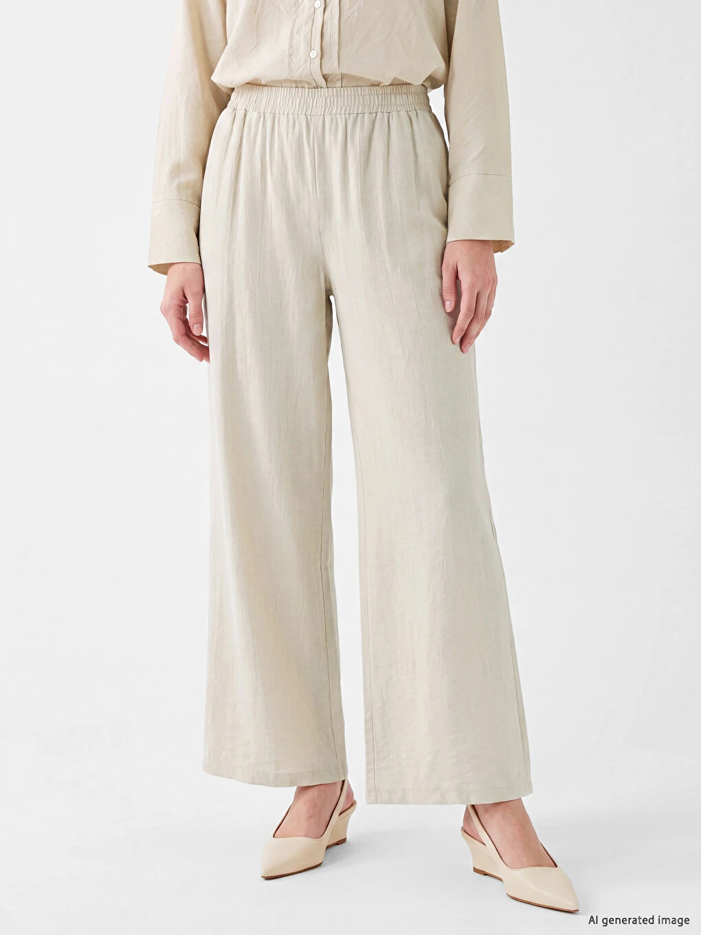 LCW Modest Ženske Pantalone Sa Elastičnim Strukom I Širokim Nogavicama