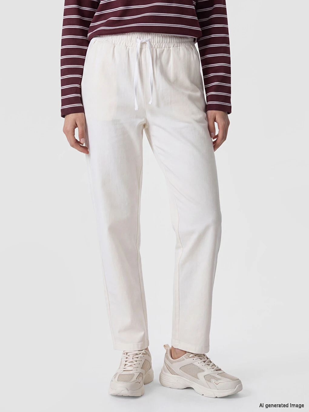 LCW Modest Ženske Pantalone Od Gabardina Sa Elastičnim Strukom