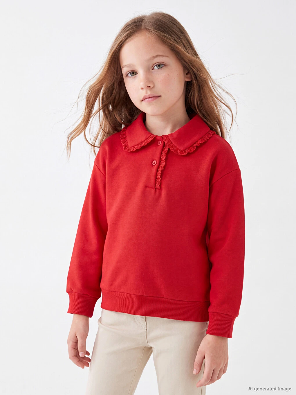 LCW Kids Devojačka Debela Dukserica Sa Polo Kragnom