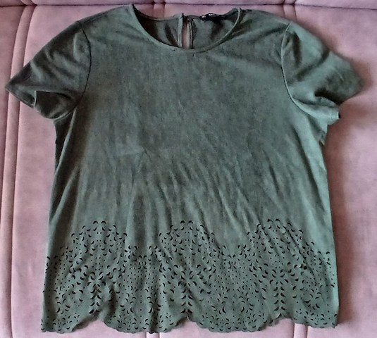 Shein zelena rupicasta bluza kao prevrnuta koza, M