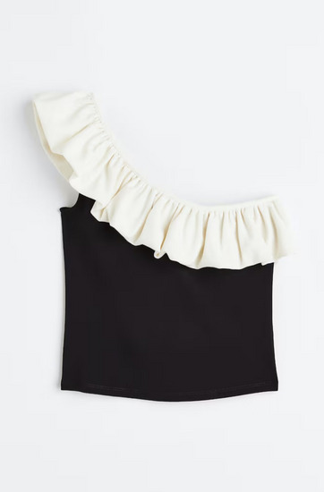 H&M crno-bela majica XXS
