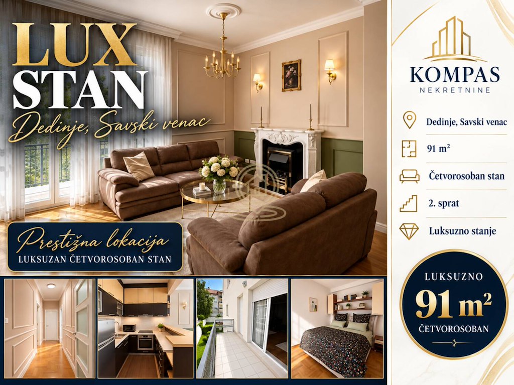 Cetvorosoban stan, Beograd – Dedinje | Izdavanje · 91m² · 2.000€
