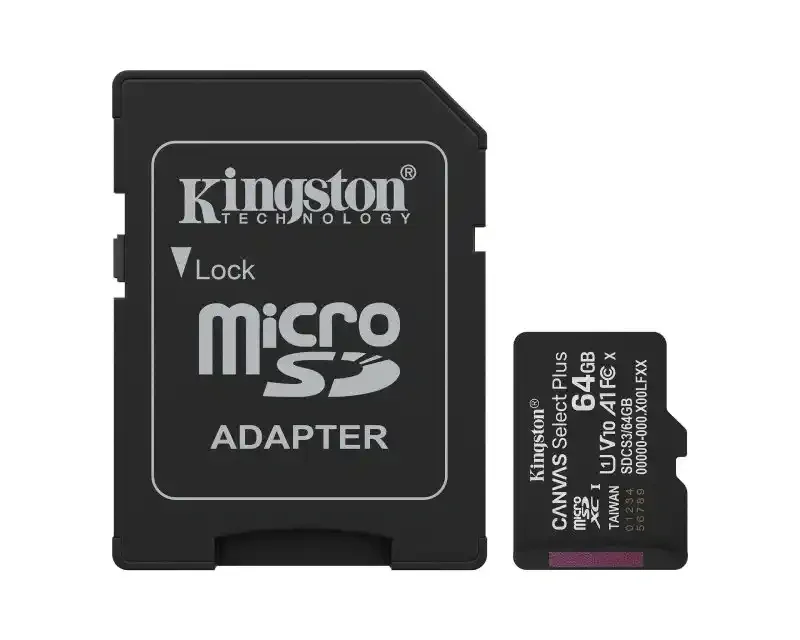 Kingston microSDXC memorijska kartica 64GB UHS-I U1 V10 sa SD adapterom SDCS3/64GB