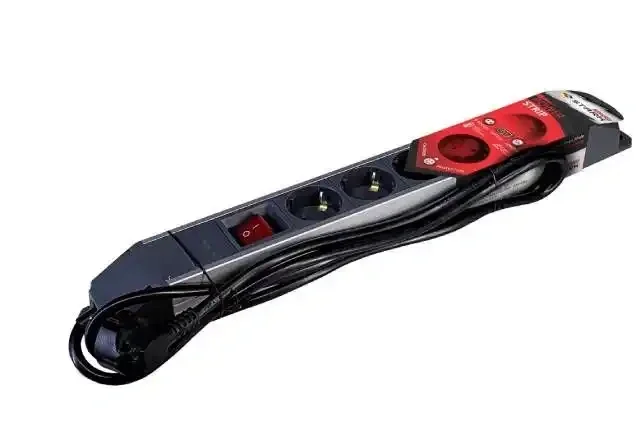 Stark Switch Alu produžni kabl 5 utičnica 1,8 m sa prekidačem sivi