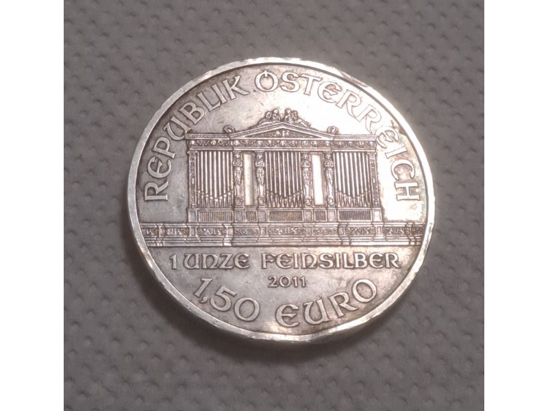 Austria Bečka Filharmonija 1.5 Euro 2011. Unca SREBRO