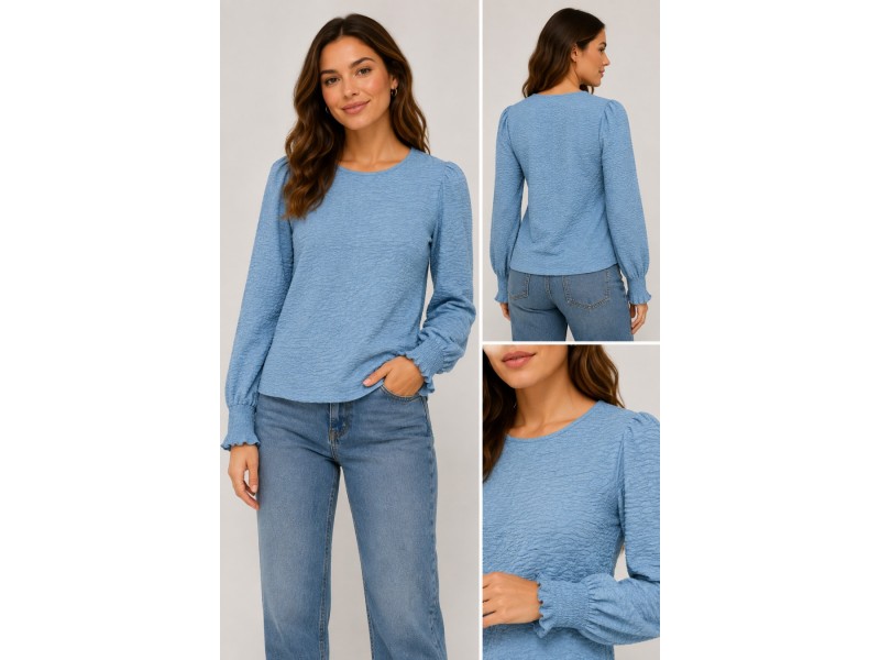 VILA M • PLAVA BLUZA • 97% PAMUK • NOVO ETIKETA
